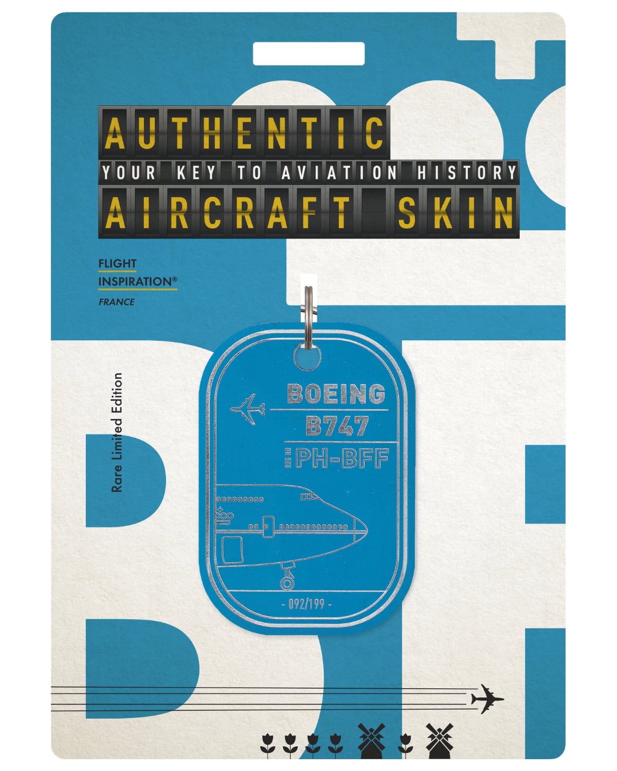 Authentic Boeing B747- KLM white Aircraft Skin Keychain made in France ...